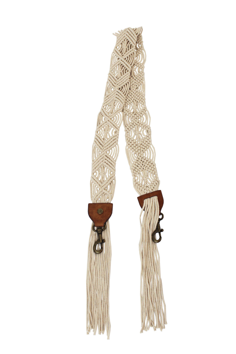 Macramé Guitar Strap in Natural - Elle Jae Gypset